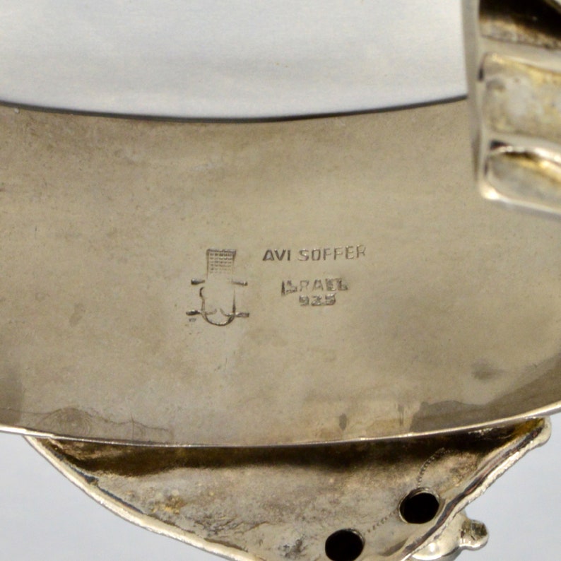 Stunning Avi Soffer Israel Sterling Silver Cuff Bracelet Modern Art Nouveau Style Handmade ...