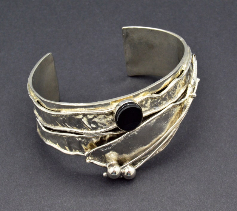 Stunning Avi Soffer Israel Sterling Silver Cuff Bracelet - Modern Art ...