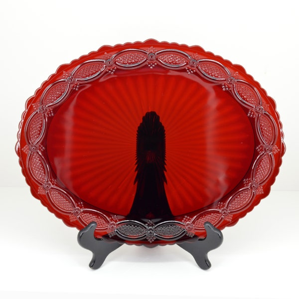 Ruby Glass Platter - Etsy