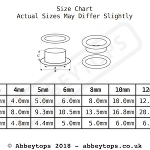 Eyelet With Washer Leather Craft Repair Grommet 3mm 4mm 5mm 6mm 8mm ...