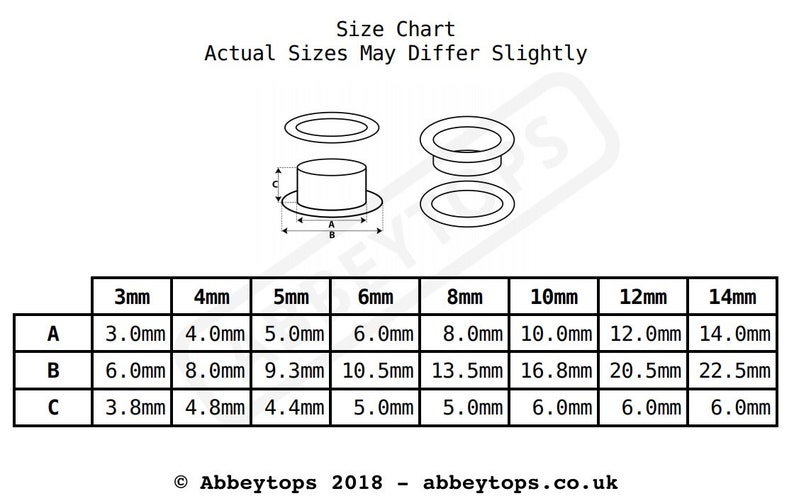 Eyelet With Washer Leather Craft Repair Grommet 3mm 4mm 5mm 6mm 8mm ...