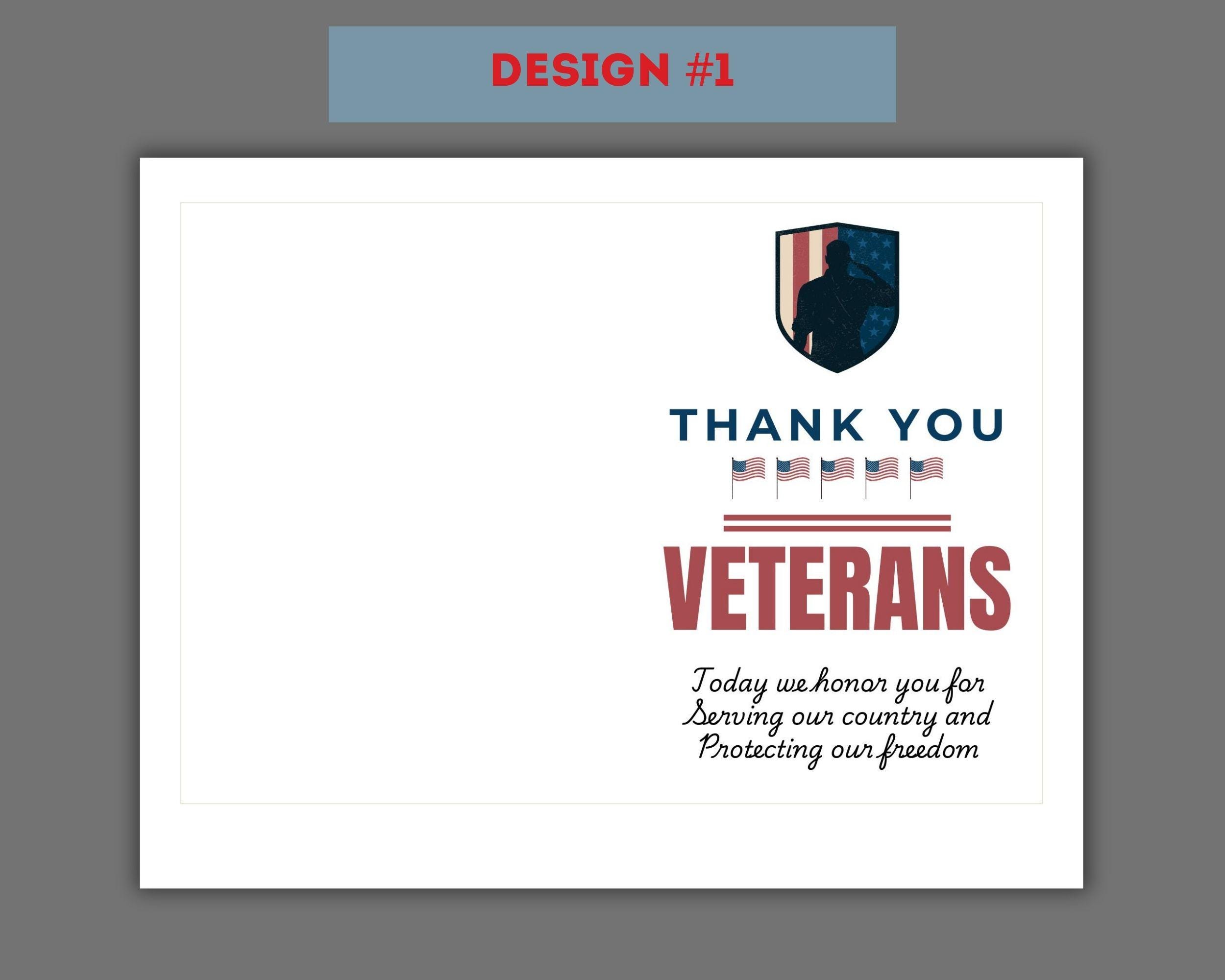 Veteran's Day Thank You Card Printable, Happy Veterans Day Military ...