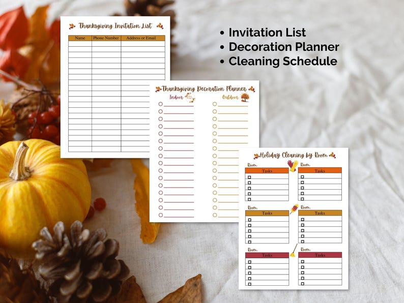 Thanksgiving Planner Bundle, Holiday Meal & Event Organizer, Printable ...