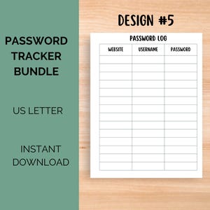 Password Tracker Printable Bundle, Password Log, Password Keeper, Password Organizer, Password ...
