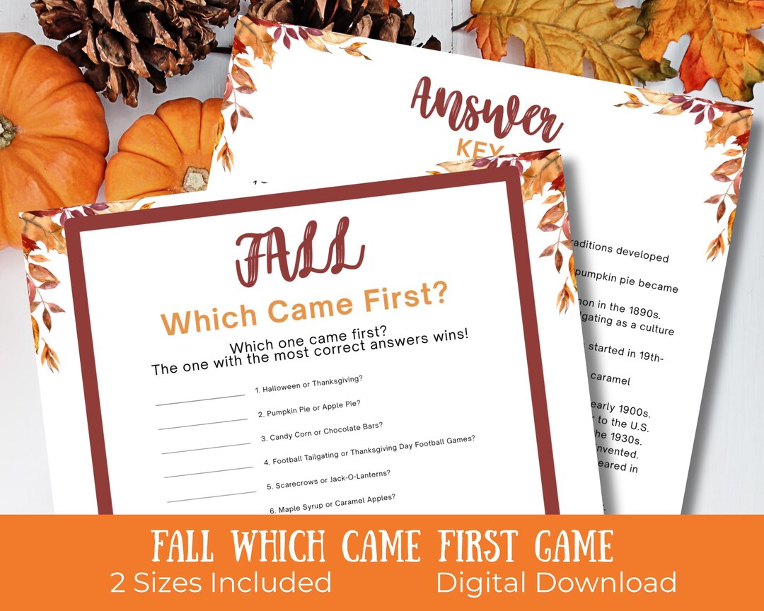 Fall Which Came First Game, Autumn Trivia Quiz, Ice Breaker Games ...