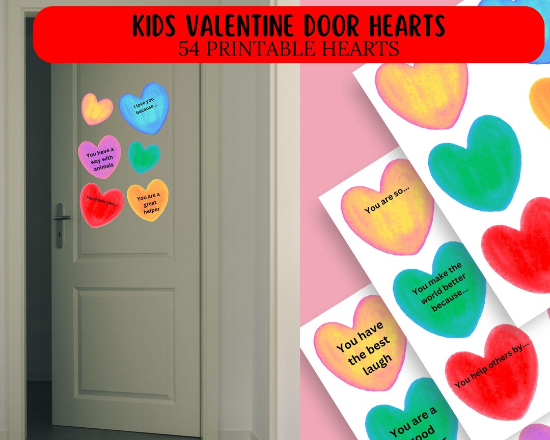 Valentine's Day Heart Attack PRINTABLE, Valentines Hearts for Kids Door ...