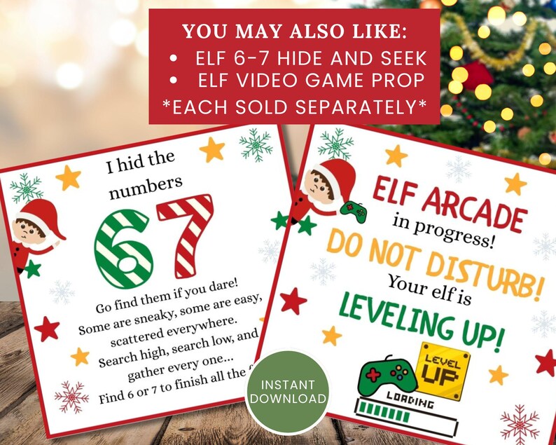 Elf Video Game Prop, PRINTABLE, Christmas Record Breaking Video Game ...