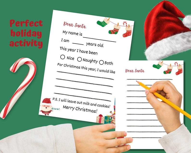 Letter to Santa Bundle, PRINTABLE Santa Letter, Kids Christmas Writing ...