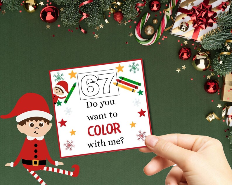 Elf 6-7 Color With Me Coloring Page and Elf Prop, PRINTABLE, Color With ...
