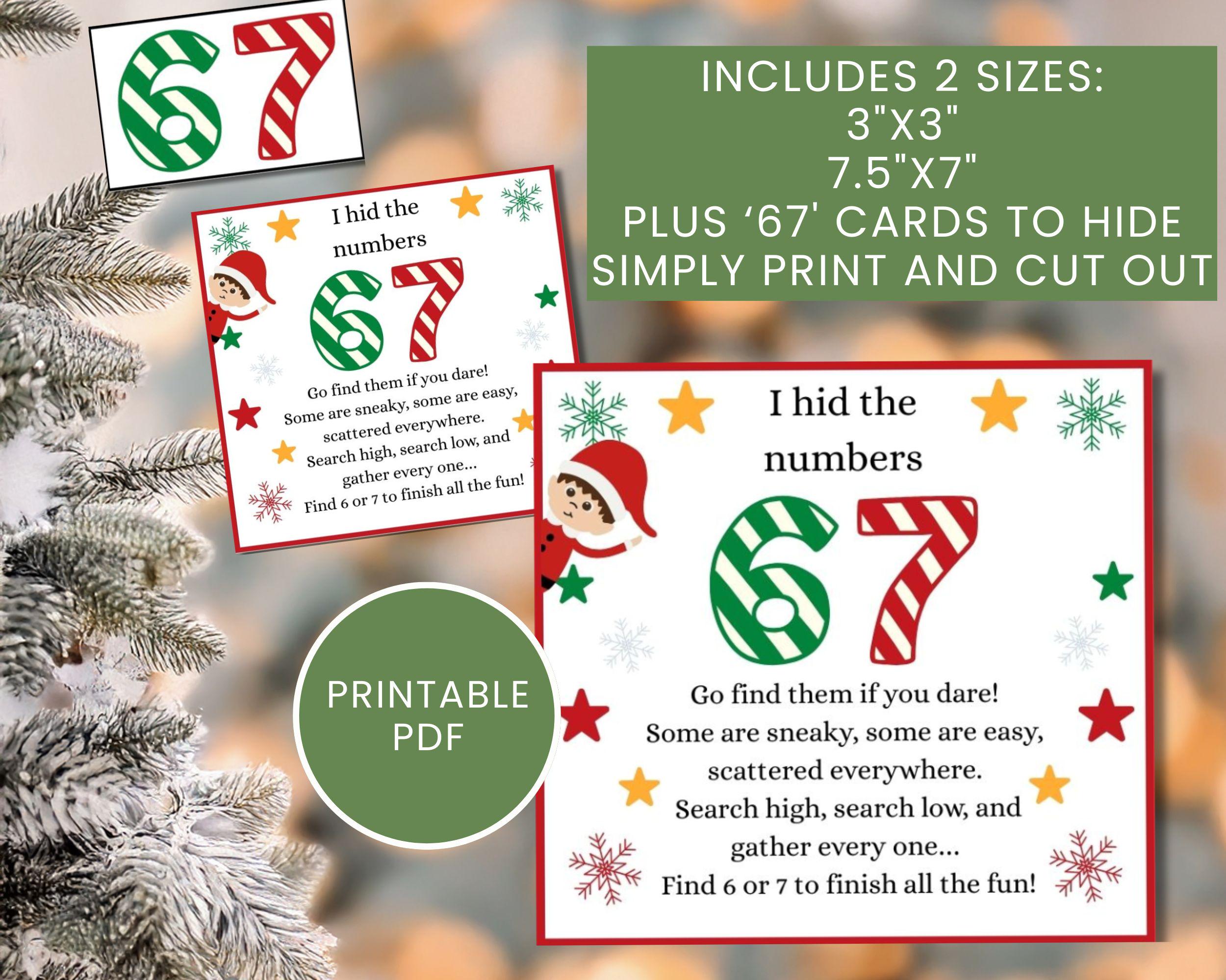 Elf 6-7 Hide and Seek Game, PRINTABLE, Elf 6-7 Scavenger Hunt, 6 7 Sign ...