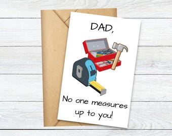 Printable Card, No One Measures up to You, Birthday Card for Dad, Funny ...