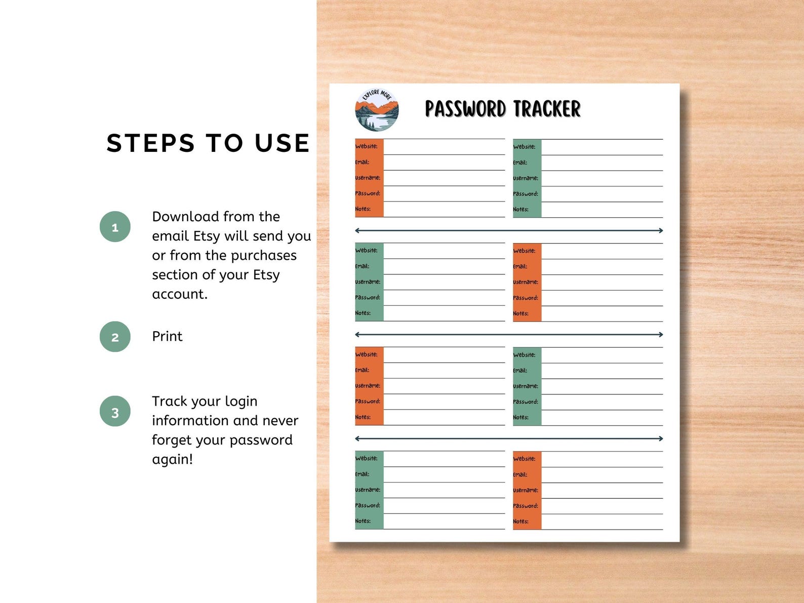 Password Tracker Printable Bundle, Password Log, Password Keeper, Password Organizer, Password ...