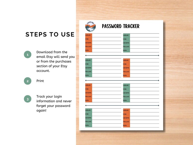 Password Tracker Printable Bundle, Password Log, Password Keeper ...