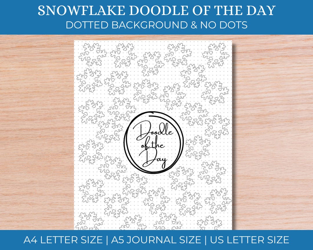 Snowflake Doodle of the Day, PRINTABLE, Dotted Journal Page, Winter ...