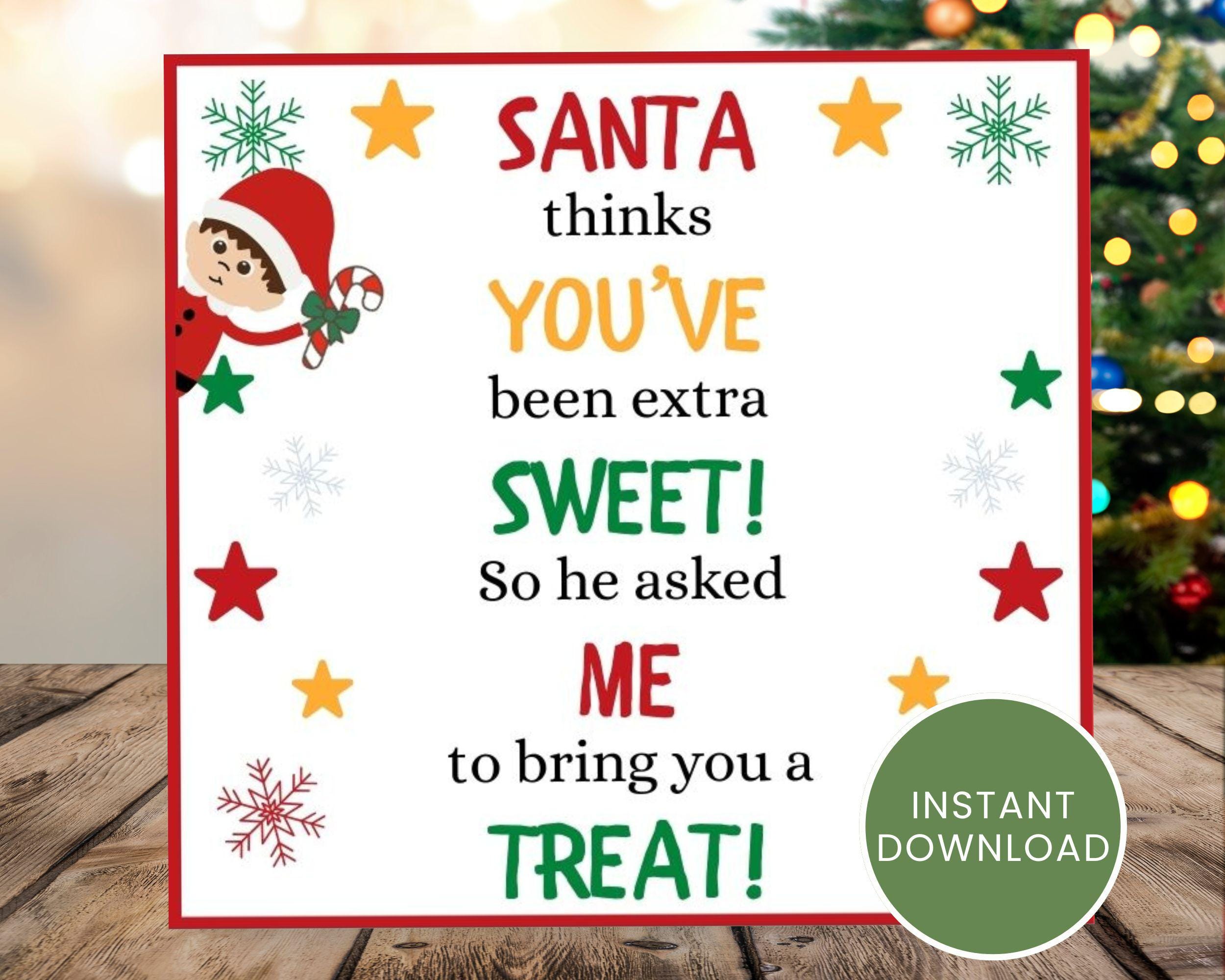 Elf Treat Tag, PRINTABLE, Elf Christmas Cookie Tag, Elf Brings Treat ...
