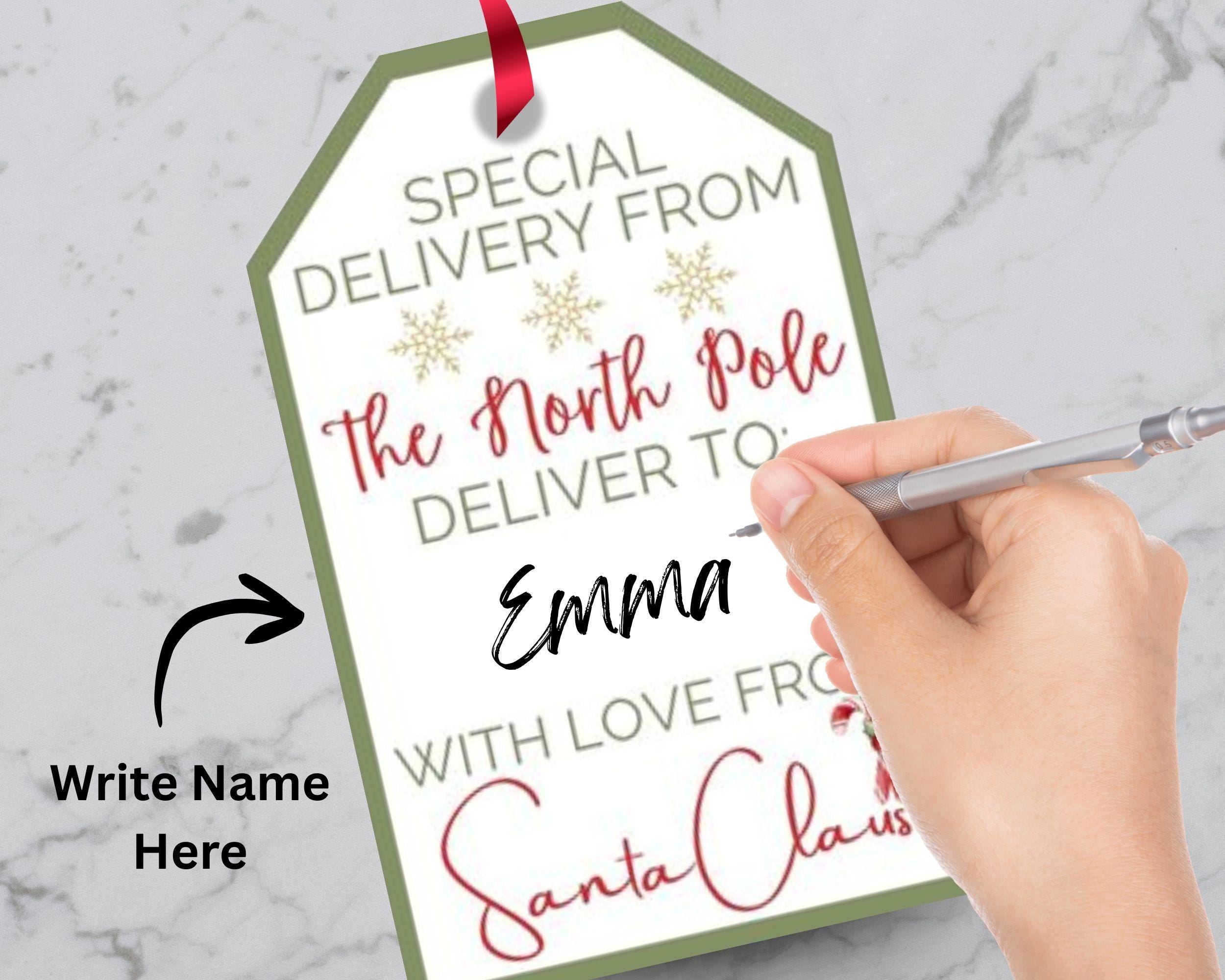 Santa Gift Tags, PRINTABLE, Special Delivery From Santa Tag, Santa Tags ...