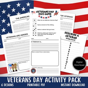 Veterans Day Activity Pack, Writing Prompts, Roll the Dice Game ...