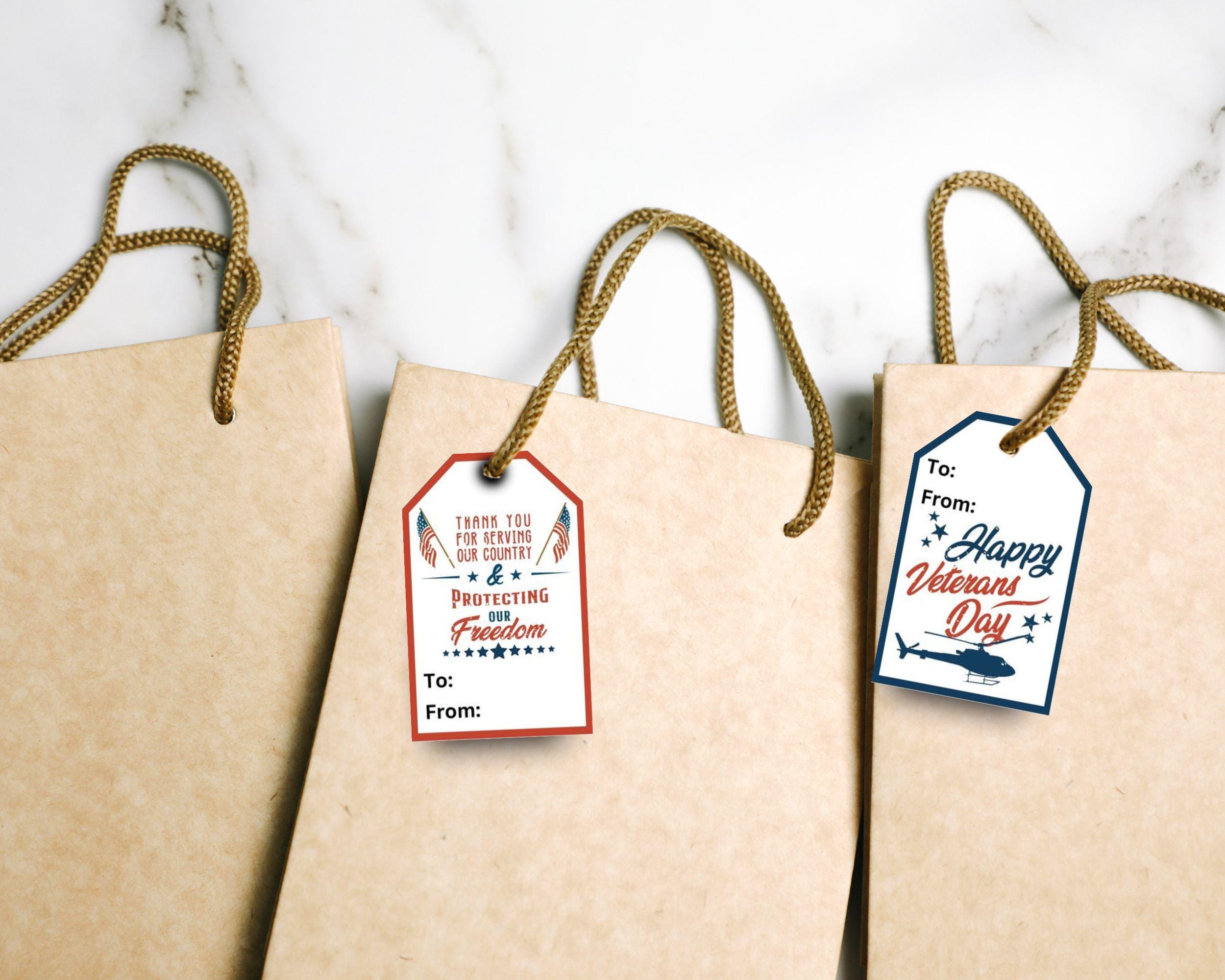 Veterans Day Gift Tags PRINTABLE, Happy Veterans Day Tags, Military ...