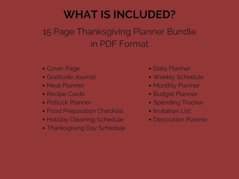 Thanksgiving Planner Bundle, Holiday Meal & Event Organizer, Printable ...