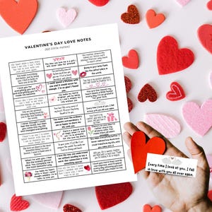 Valentine's Day Love Notes, PRINTABLE, Reasons I Love You Cards ...