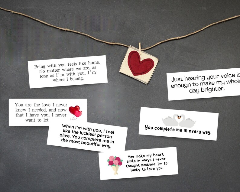 Valentine's Day Love Notes, PRINTABLE, Reasons I Love You Cards ...