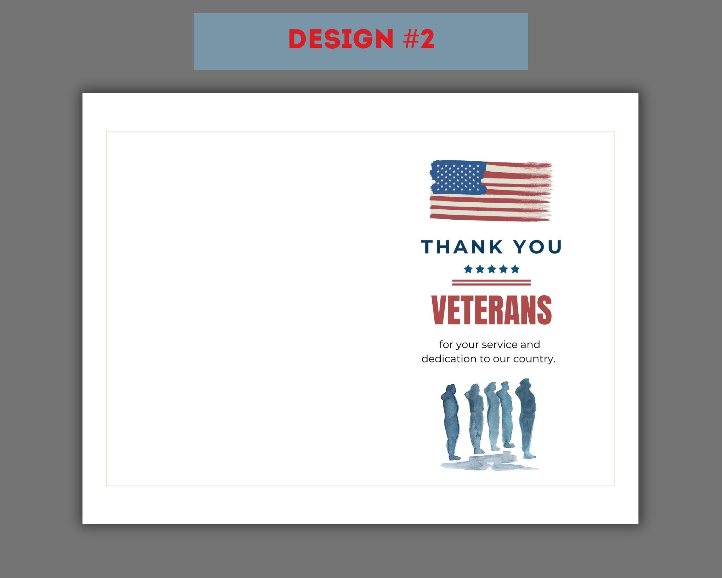 Veteran's Day Thank You Card Printable, Happy Veterans Day Military ...