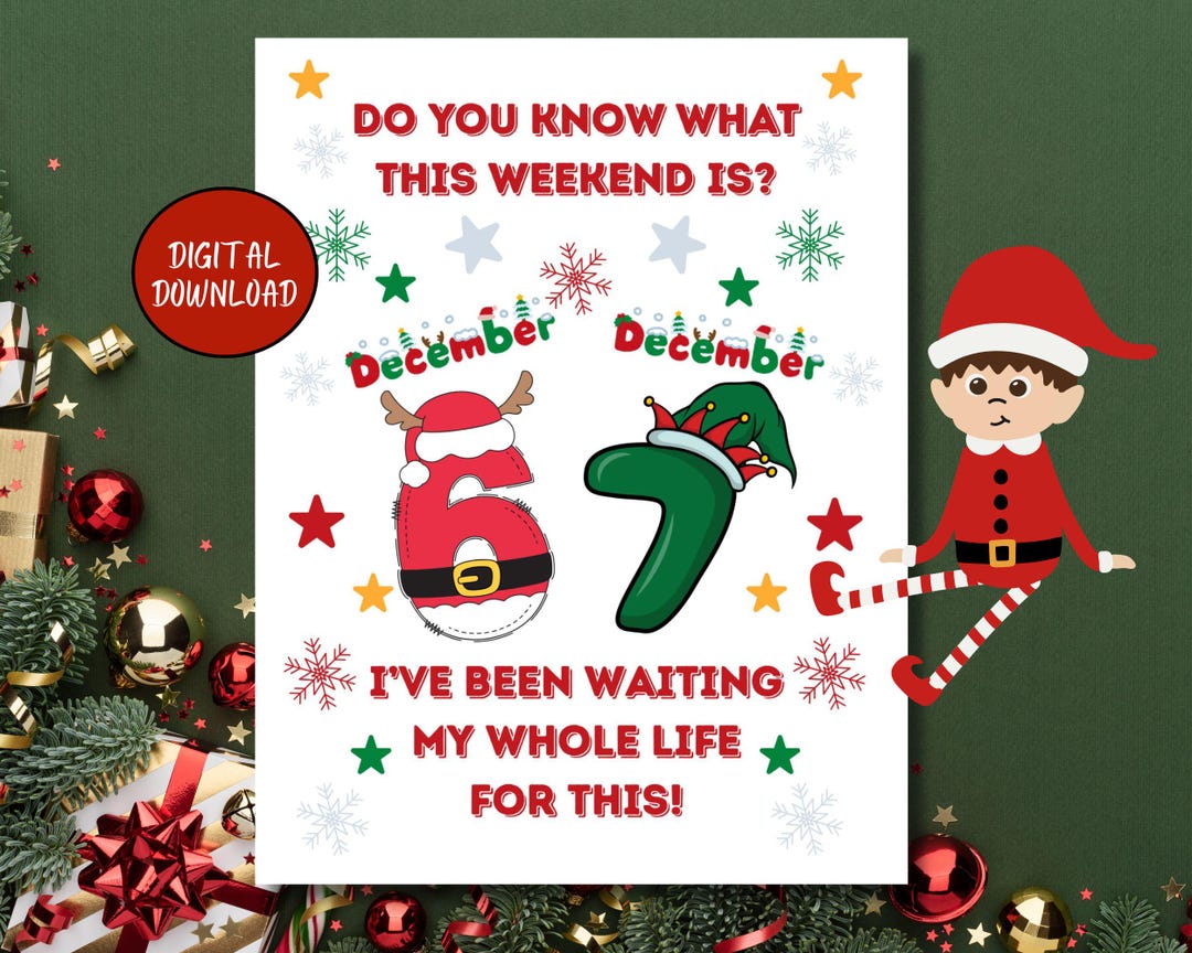 6-7 Elf Letter, PRINTABLE, 67 Elf Prop, Six Seven Meme Elf Idea, 6-7 ...