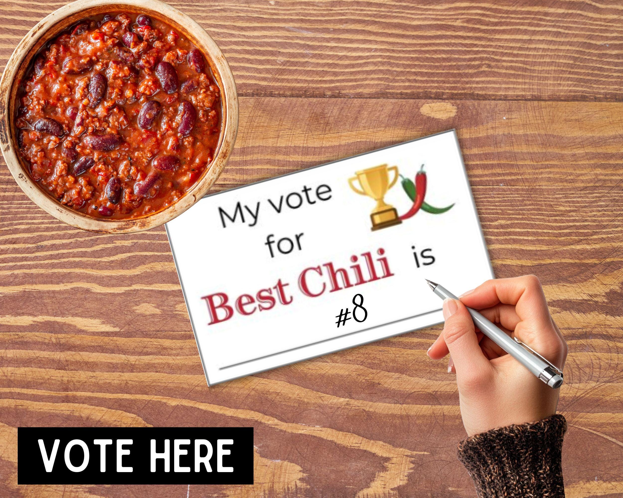 Chili Cook-off Voting Cards, PRINTABLE, Best Chili Ballots, Chili ...