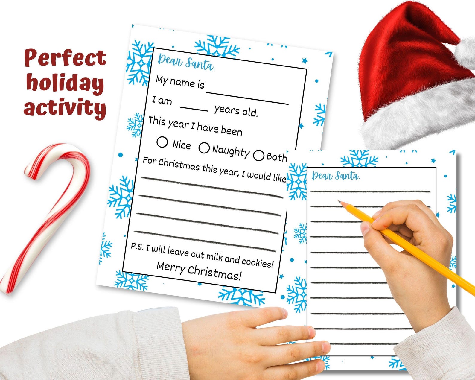 Letter to Santa Bundle, PRINTABLE Santa Letter, Kids Christmas Writing ...