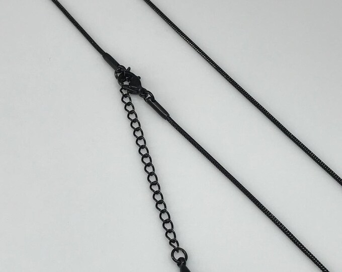 Snake Chain 50cm X 2mm Adjusts to 55cm gloss Black Finish Steel P07 - Etsy