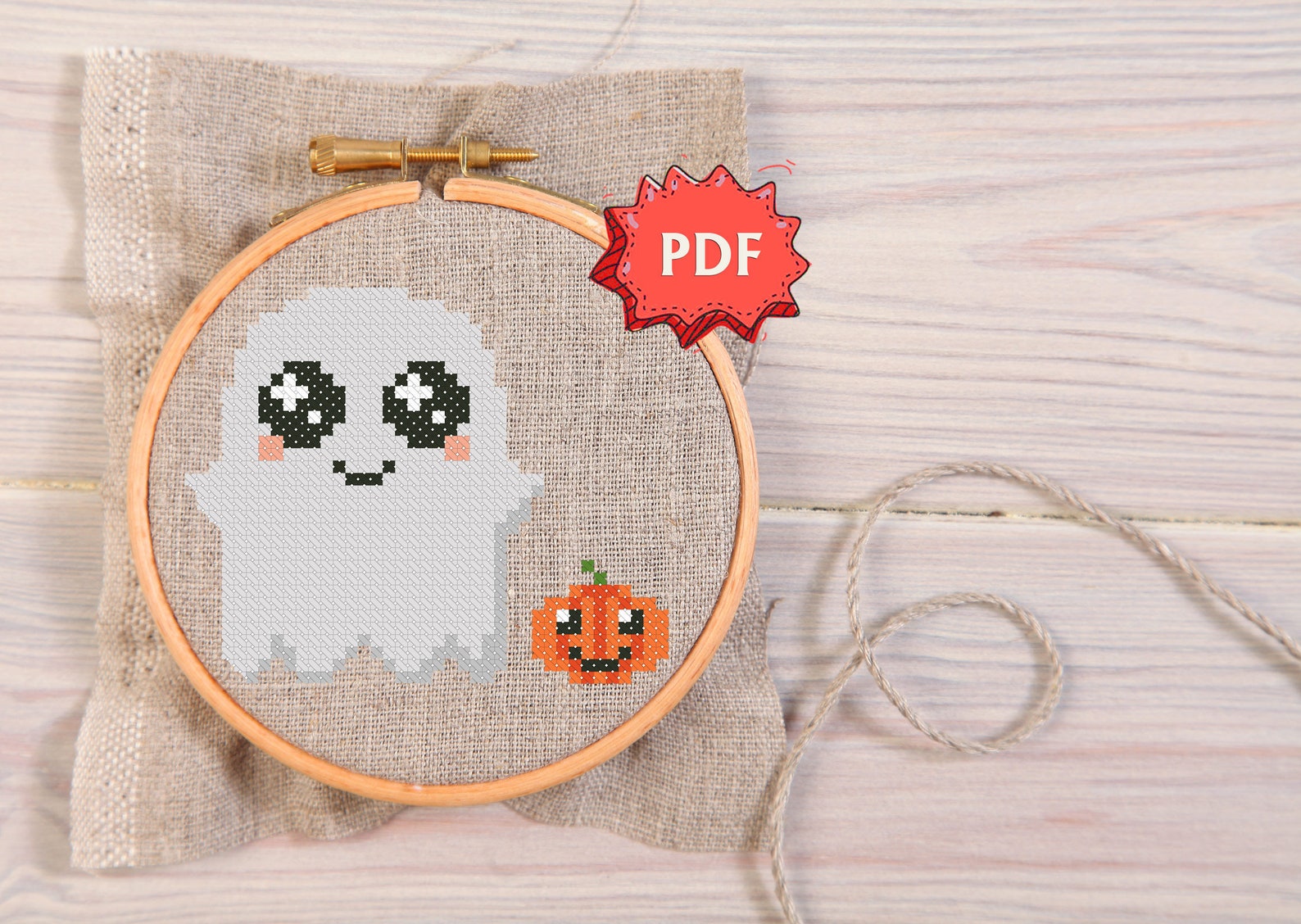 Cute Ghost cross stitch pattern in chibi style cute | Etsy