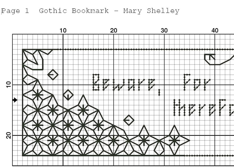 Gothic Blackwork Bookmarks Pattern Set of 4 // Gothic Prose - Etsy
