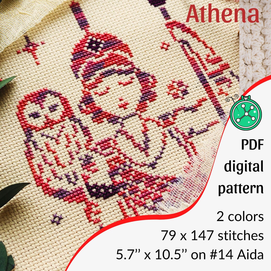 Athena Cross Stitch Pattern // Wisdom Goddess Stitching Design, Greek ...