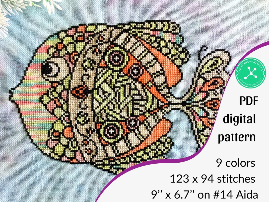 ORT Fish Cross Stitch Pattern - Choose Your Own Colors Stitching ...