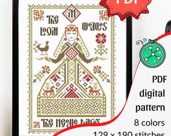 Cross Stitch Pattern Mokosh, Mother Earth Cross Stitch, Slavic Goddess ...