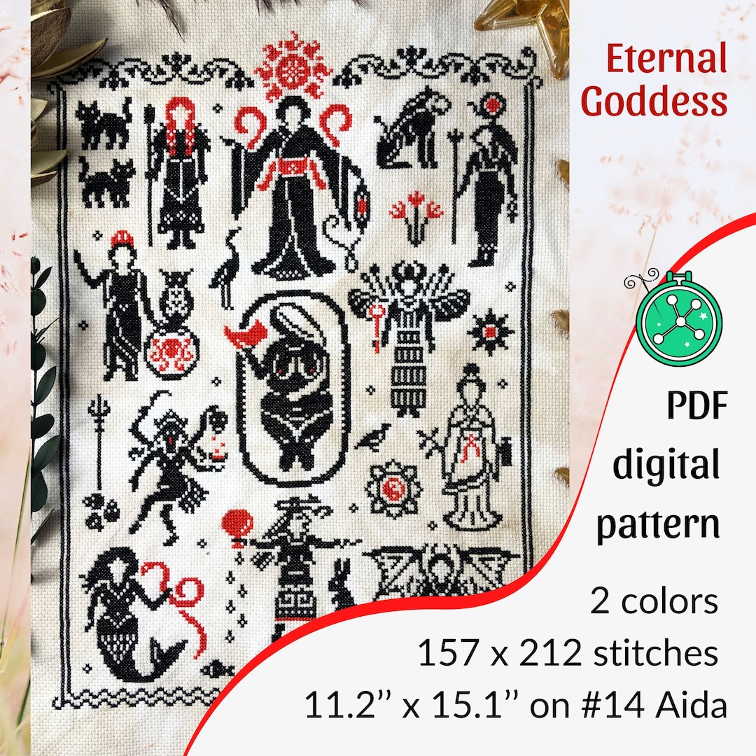 Eternal Goddess Cross Stitch Pattern: Mythological Modern Sampler (PDF ...