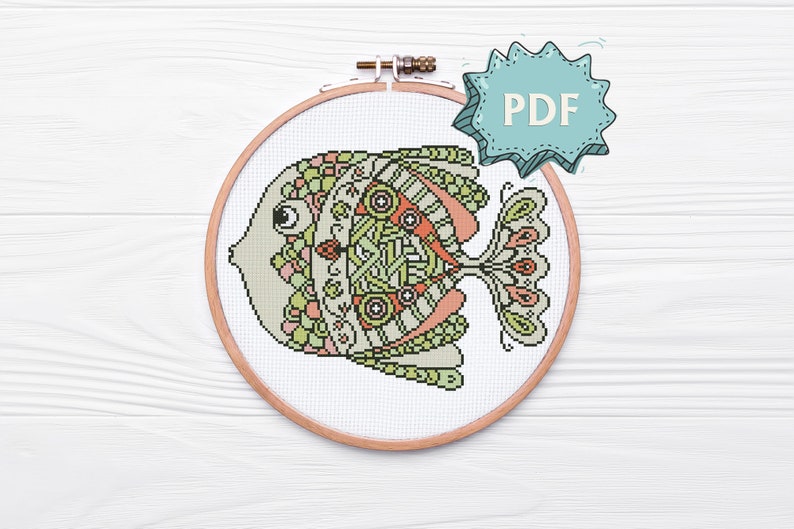 ORT Fish Cross Stitch Pattern Choose Your Own Colors | Etsy