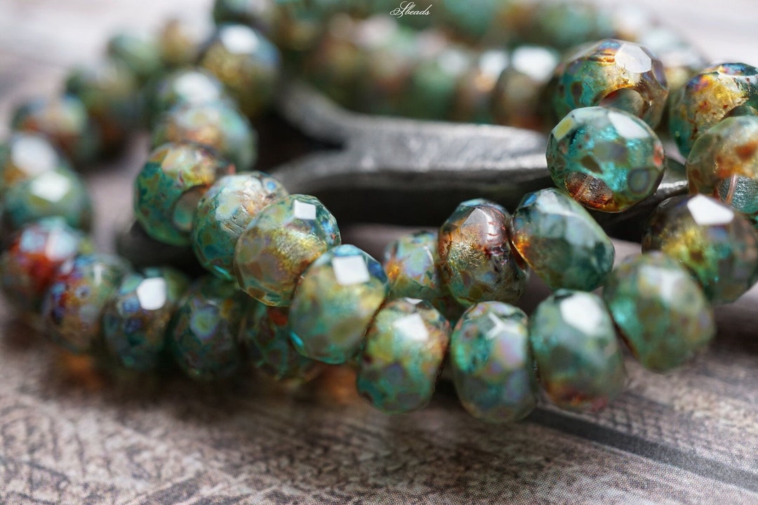 FREE SHIPPING Savannah Meadow, Roller Beads, Czech Beads, Beads, 100 ...