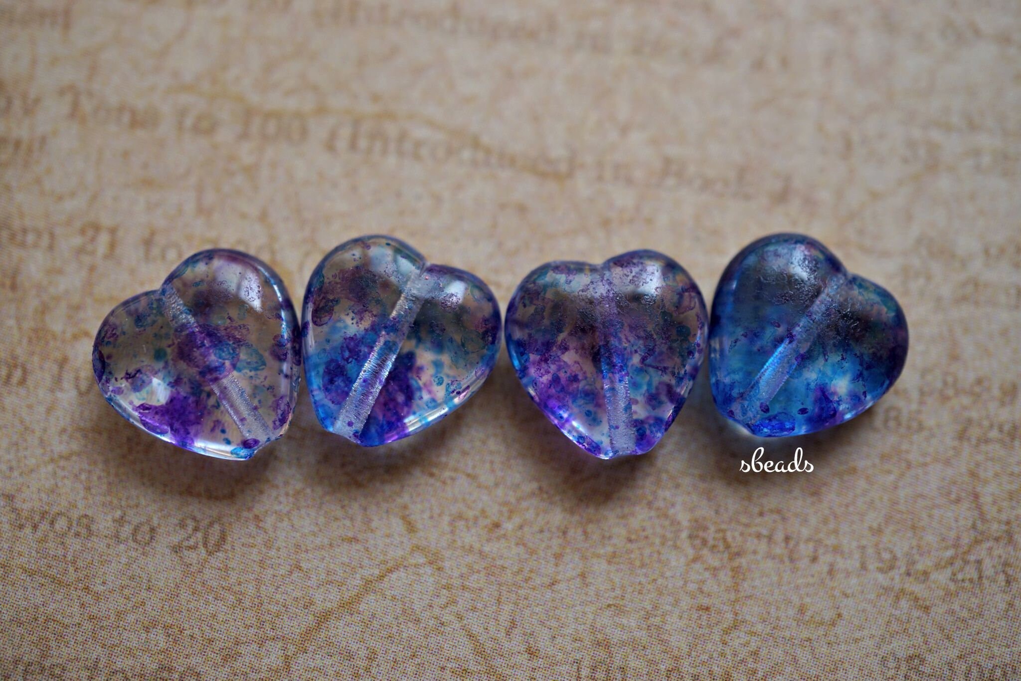 FREE SHIPPING Dreamy Luv, Heart Beads Czech Beads 87-5, 89-4sa - Etsy