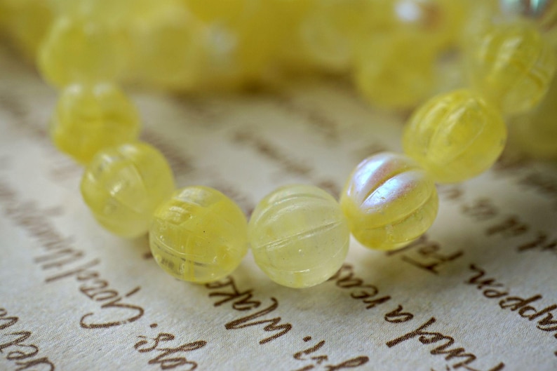 FREE SHIPPPING Spring Yellow, Czech Beads, Beads 39-2, 157-4, 129-1, 57 ...