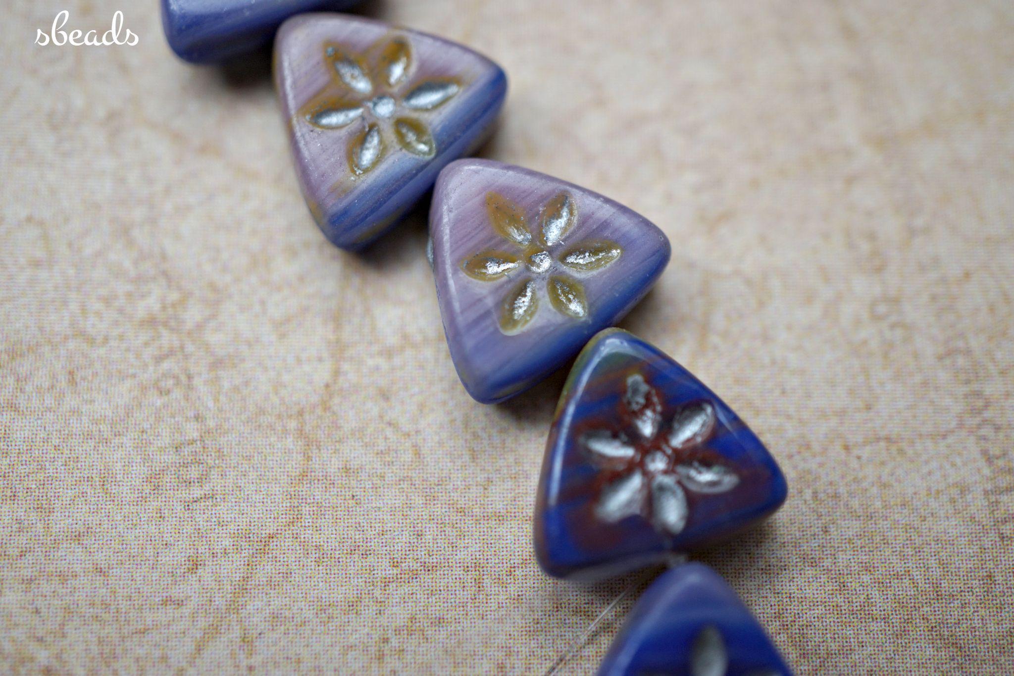 FREE SHIPPING Whimsical Triangle, Triangle Beads, Czech Beads, Beads - Etsy