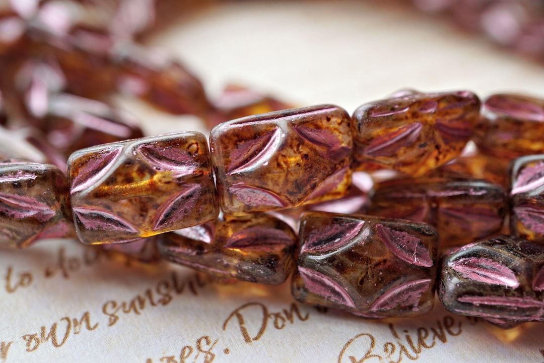 FREE SHIPPING Topaz Blush Rectangles Beads Czech Beads NEW Beads - Etsy