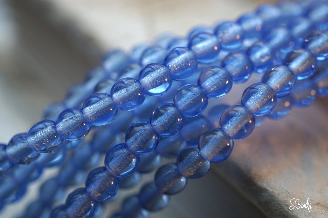 Crystal Blue, Czech Beads, Beads, #1 - Etsy