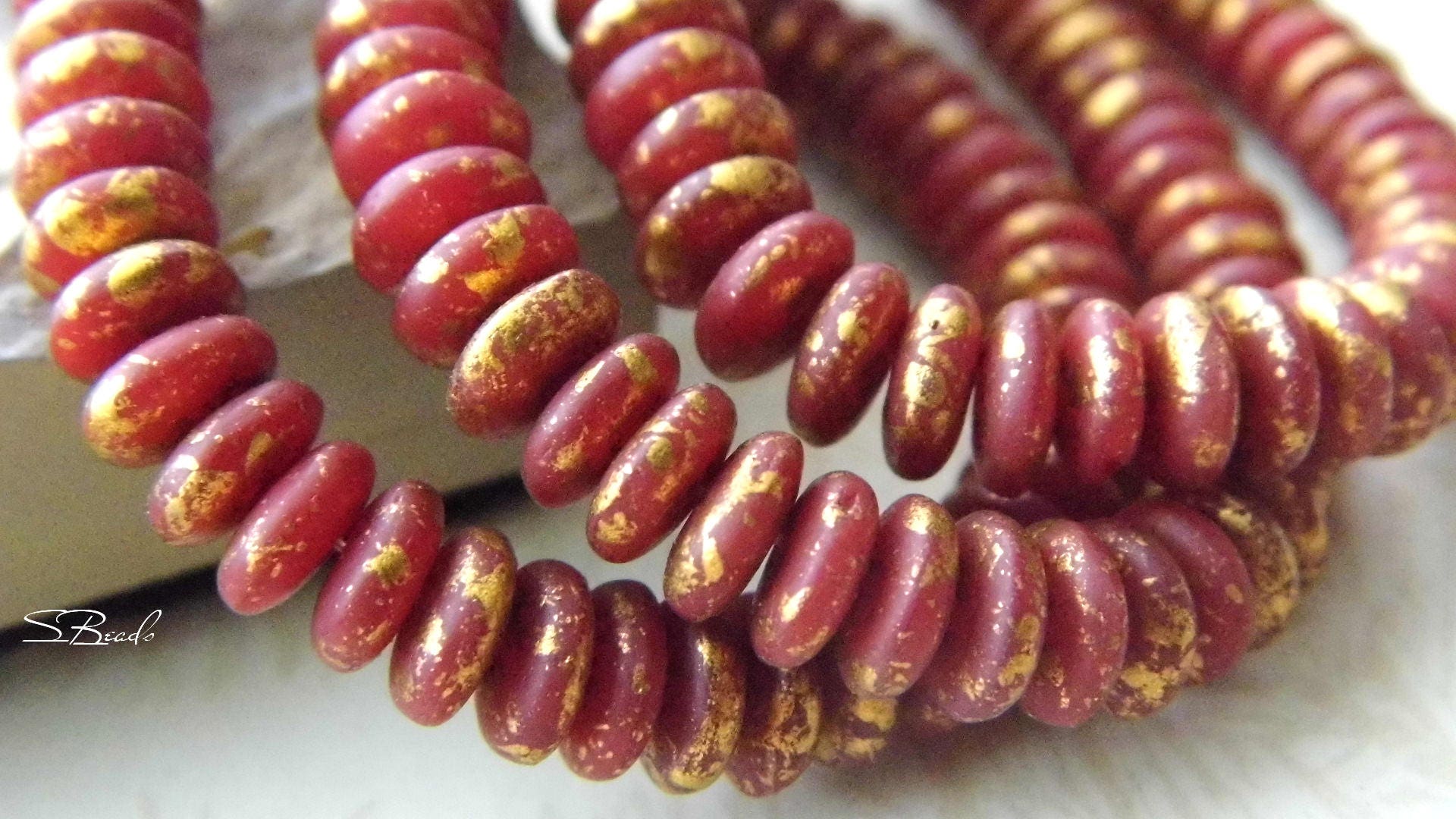 Red Silk Disc Beads Czech Beads Beads 111-3 | Etsy