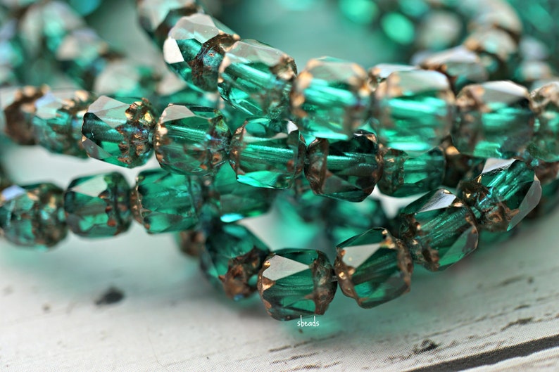 FREE SHIPPING Emerald Cathedrals Beads Czech Beads 218-5, 122-4sa - Etsy