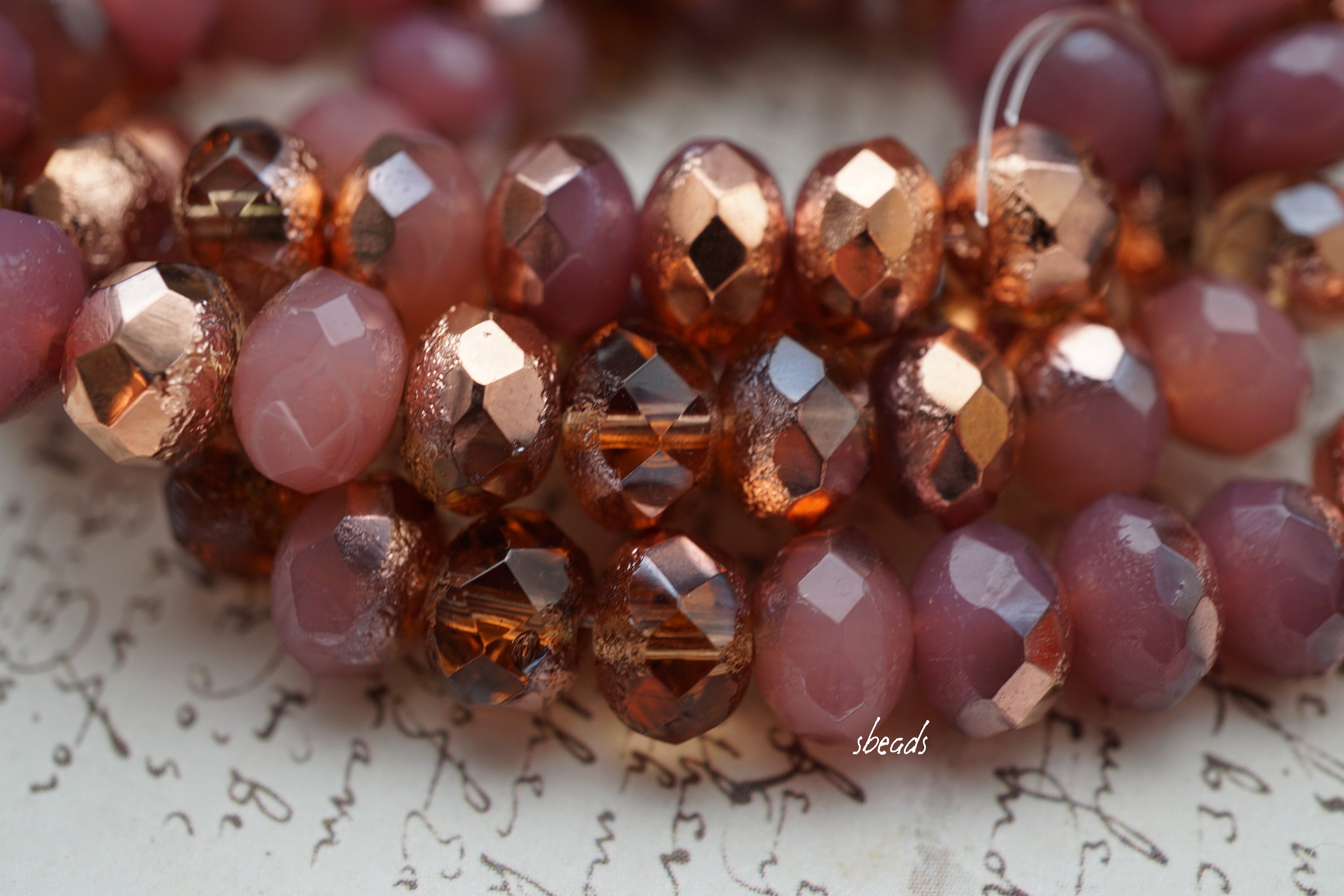 FREE SHIPPING Foxy Bliss, Rondelle Beads, Czech Beads, Beads, 91-5sa - Etsy