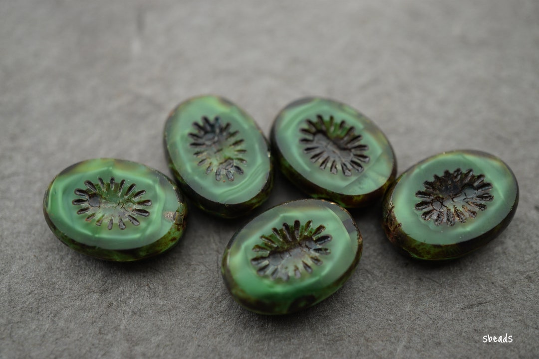 Lastones.savannah's Flower, Oval Beads, Czech Beads, Beads, 118-2sa - Etsy