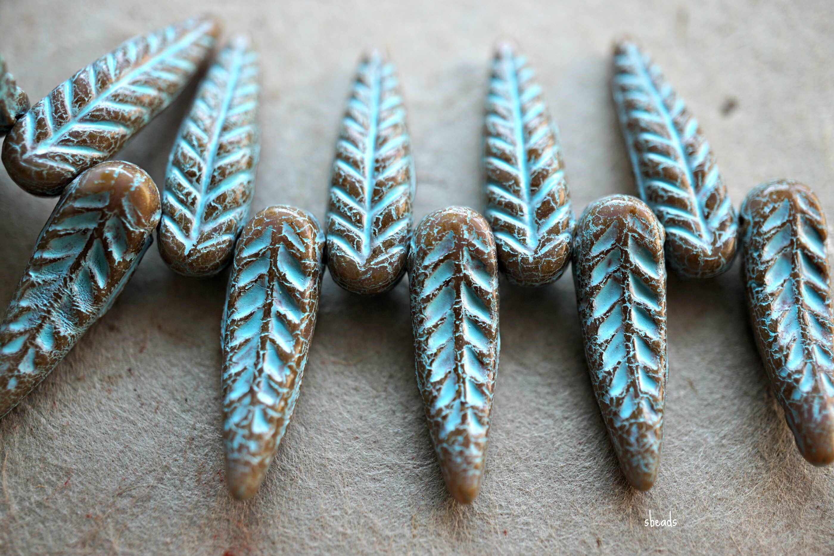 A Feather, Czech Beads, Beads, 163-1s - Etsy