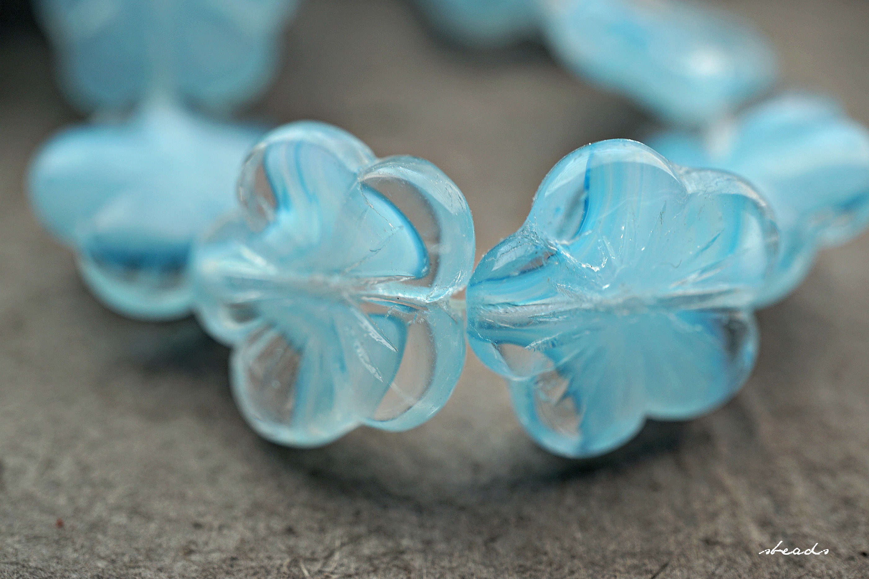 FREE SHIPPING Crystal Blue Flowers, Flower Beads, Czech Beads, Beads - Etsy