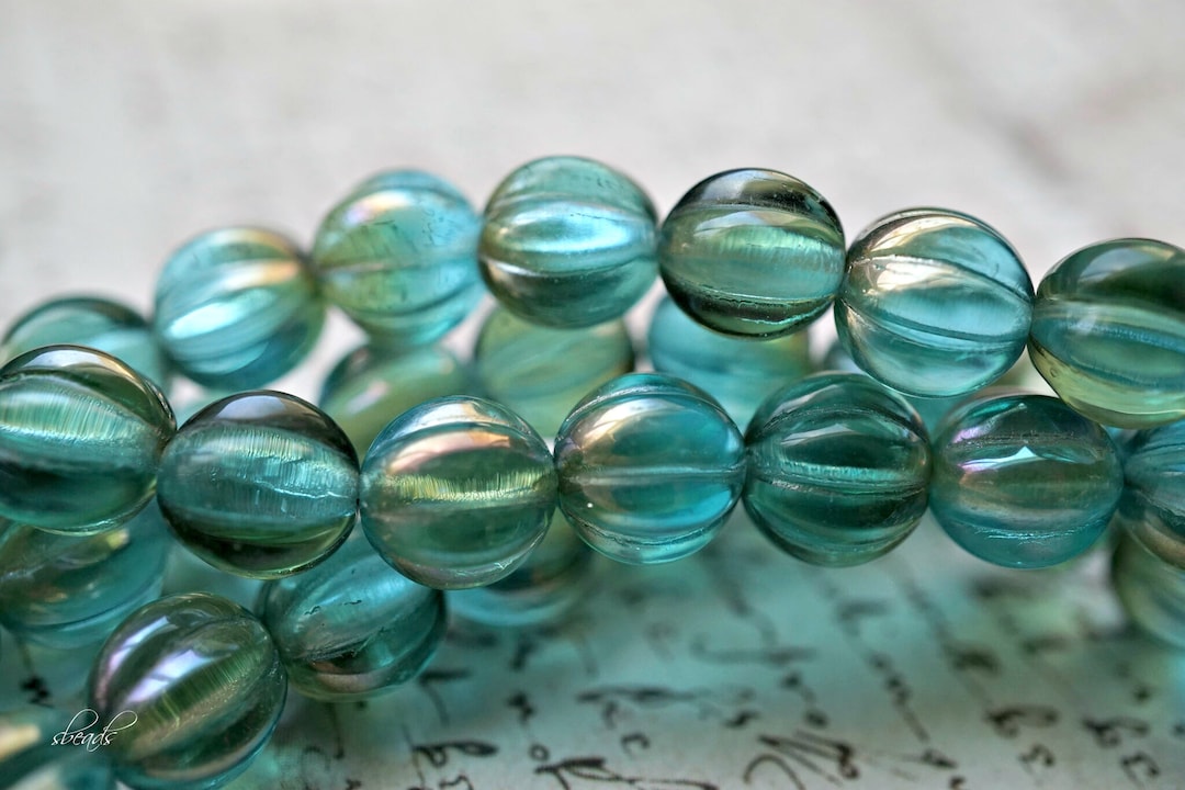FREE SHIPPING Savannah Glow, Czech Beads, Melon Beads, Beads 180-4sa - Etsy